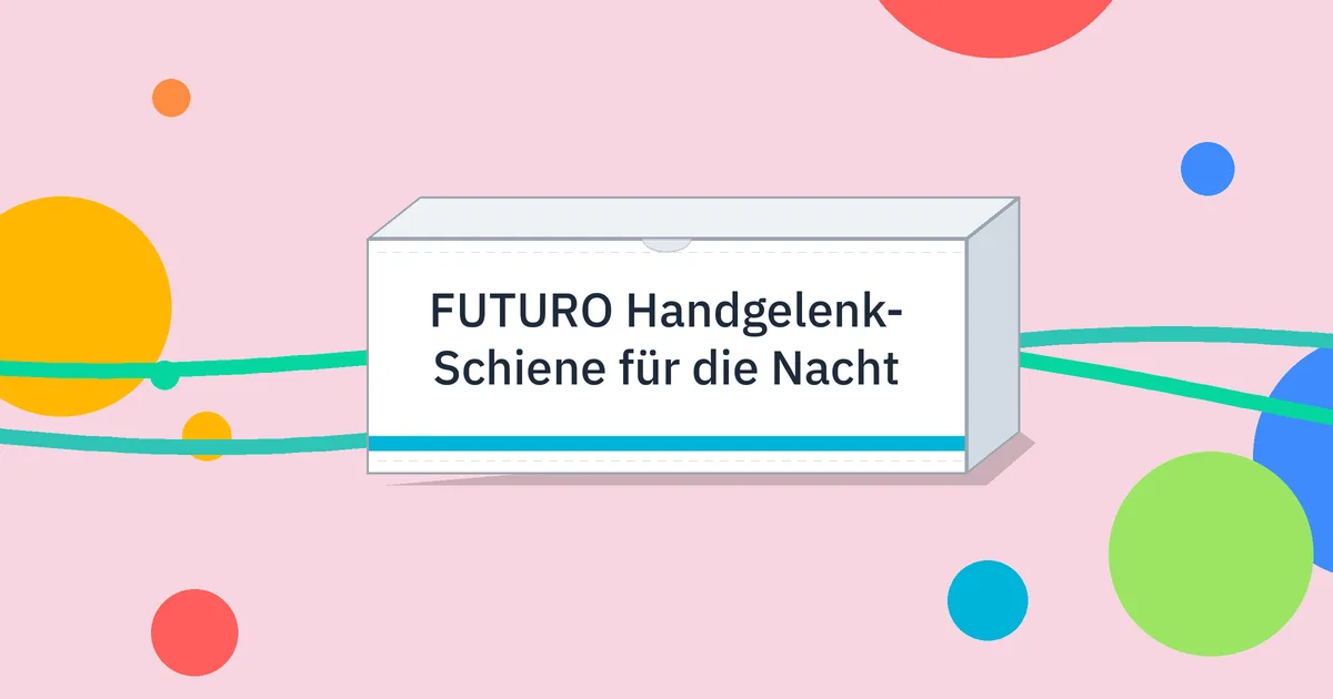 Symbolbild: Packung mit der Aufschrift FUTURO Handgelenk-Schiene für die Nacht (PZN 09198908) – Verfügbarkeit und Bezug in Apotheken in Frankfurt am Main