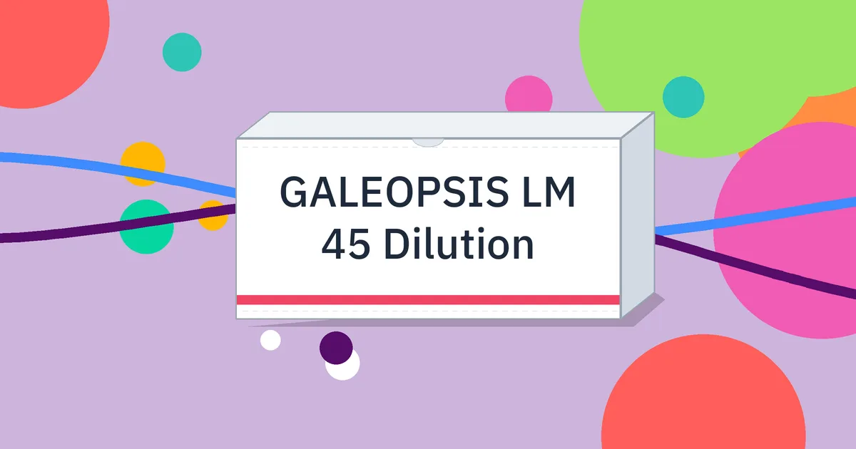 Symbolbild: Packung mit der Aufschrift GALEOPSIS LM 45 Dilution (PZN 13496451) – Verfügbarkeit und Bezug in Apotheken in Frankfurt am Main