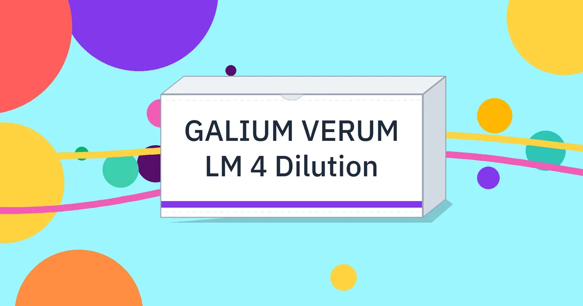 Symbolbild: Packung mit der Aufschrift GALIUM VERUM LM 4 Dilution (PZN 13497485) – Verfügbarkeit und Bezug in Apotheken in Frankfurt am Main