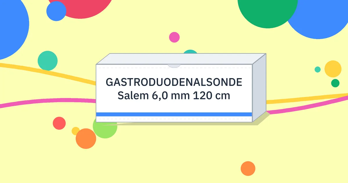 Symbolbild: Packung mit der Aufschrift GASTRODUODENALSONDE Salem 6,0 mm 120 cm (PZN 00903423) – Verfügbarkeit und Bezug in Apotheken in Frankfurt am Main