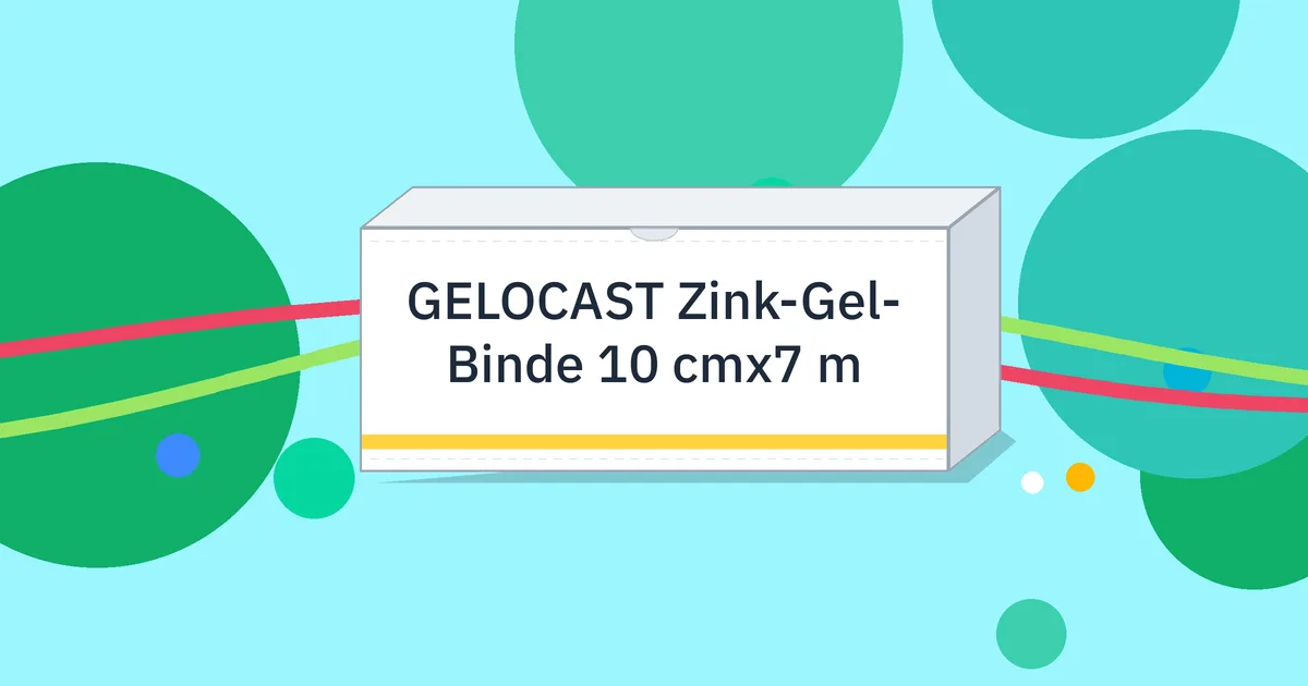 Symbolbild: Packung mit der Aufschrift GELOCAST Zink-Gel-Binde 10 cmx7 m (PZN 02470856) – Verfügbarkeit und Bezug in Apotheken in Frankfurt am Main