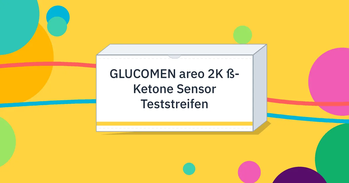 Symbolbild: Packung mit der Aufschrift GLUCOMEN areo 2K ß-Ketone Sensor Teststreifen (PZN 19768703) – Verfügbarkeit und Bezug in Apotheken in Frankfurt am Main