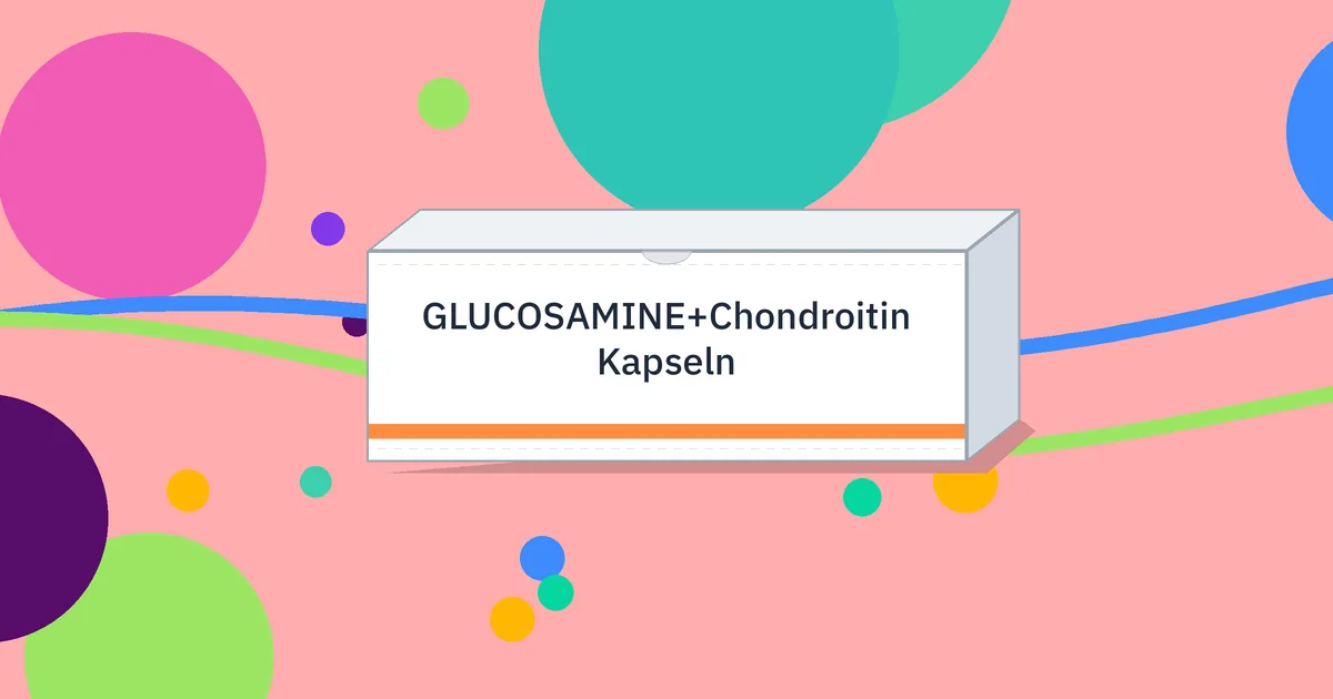 Symbolbild: Packung mit der Aufschrift GLUCOSAMINE+Chondroitin Kapseln (PZN 06330218) – Verfügbarkeit und Bezug in Apotheken in Frankfurt am Main