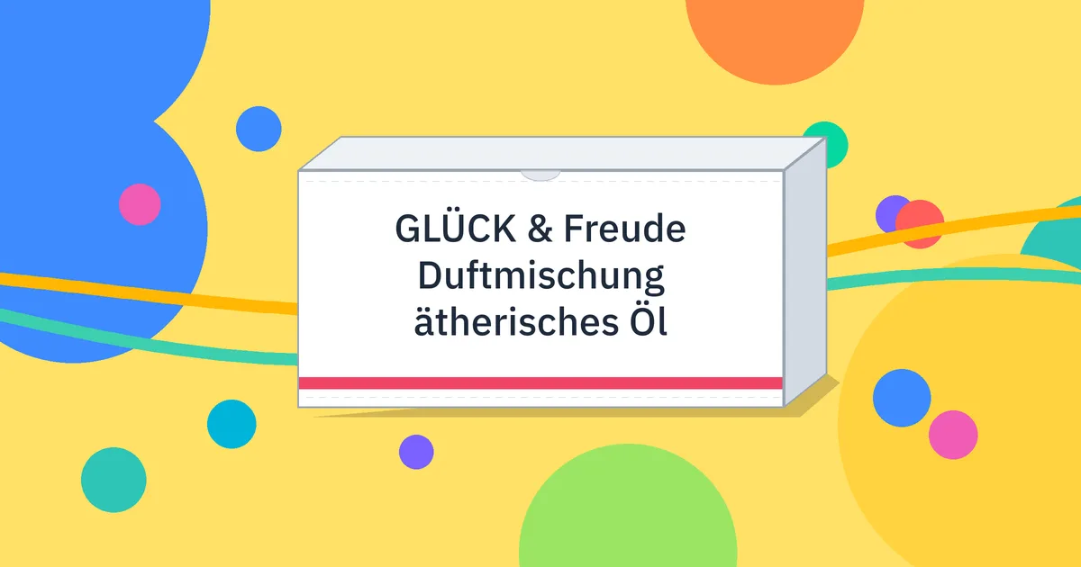 Symbolbild: Packung mit der Aufschrift GLÜCK & Freude Duftmischung ätherisches Öl (PZN 17377217) – Verfügbarkeit und Bezug in Apotheken in Frankfurt am Main