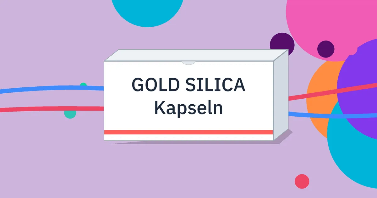 Symbolbild: Packung mit der Aufschrift GOLD SILICA Kapseln (PZN 10181497) – Verfügbarkeit und Bezug in Apotheken in Frankfurt am Main