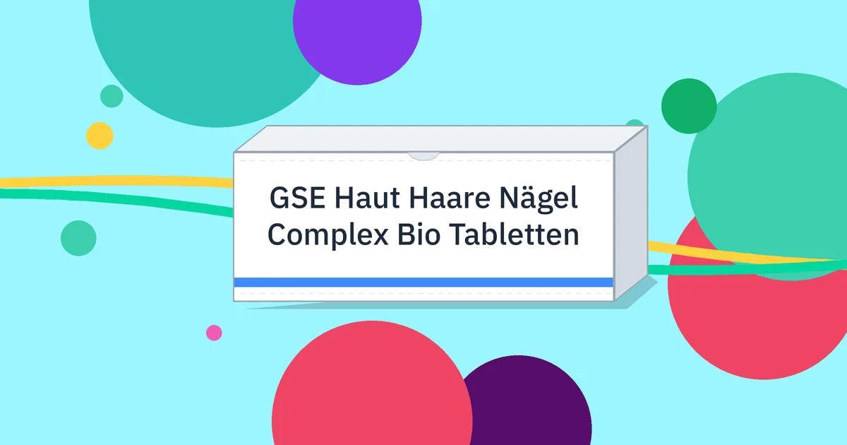 Symbolbild: Packung mit der Aufschrift GSE Haut Haare Nägel Complex Bio Tabletten (PZN 19409329) – Verfügbarkeit und Bezug in Apotheken in Frankfurt am Main