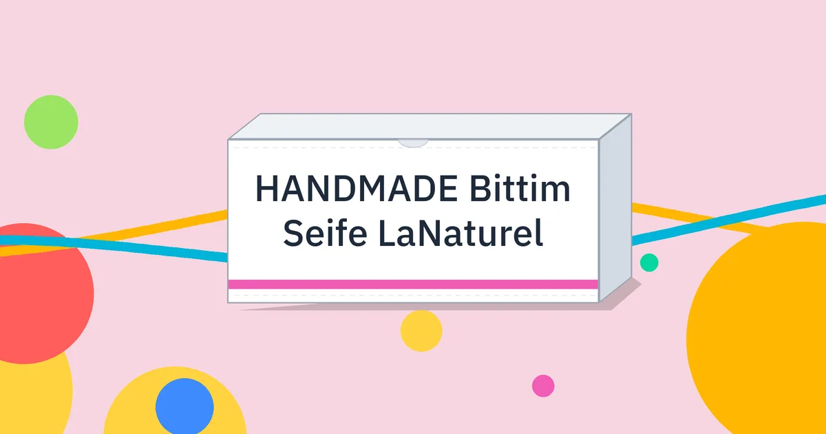 Symbolbild: Packung mit der Aufschrift HANDMADE Bittim Seife LaNaturel (PZN 18841728) – Verfügbarkeit und Bezug in Apotheken in Frankfurt am Main