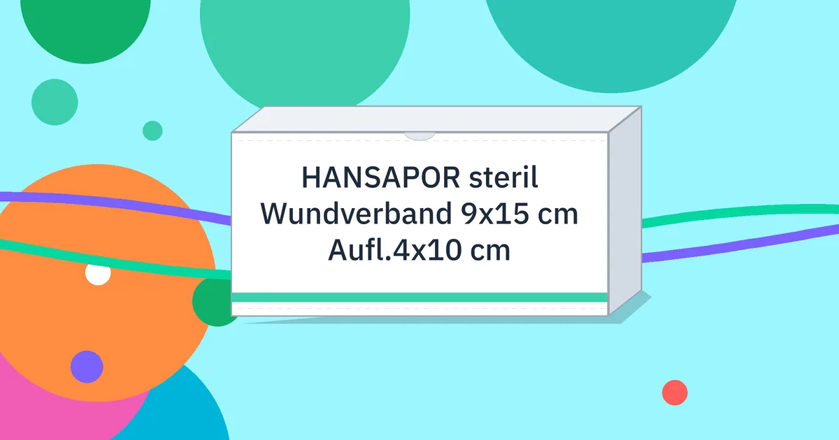 Symbolbild: Packung mit der Aufschrift HANSAPOR steril Wundverband 9x15 cm Aufl.4x10 cm (PZN 13920707) – Verfügbarkeit und Bezug in Apotheken in Frankfurt am Main