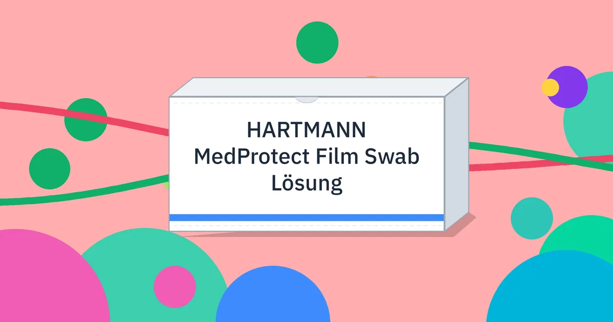 Symbolbild: Packung mit der Aufschrift HARTMANN MedProtect Film Swab Lösung (PZN 19960671) – Verfügbarkeit und Bezug in Apotheken in Frankfurt am Main