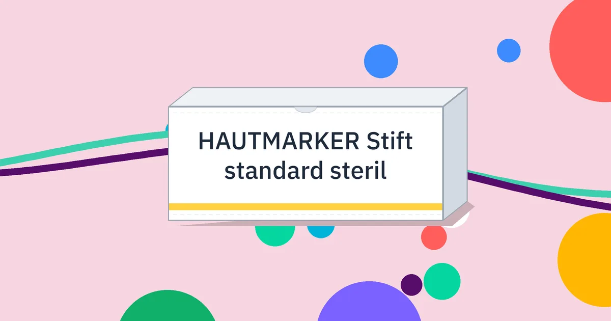 Symbolbild: Packung mit der Aufschrift HAUTMARKER Stift standard steril (PZN 09379596) – Verfügbarkeit und Bezug in Apotheken in Frankfurt am Main