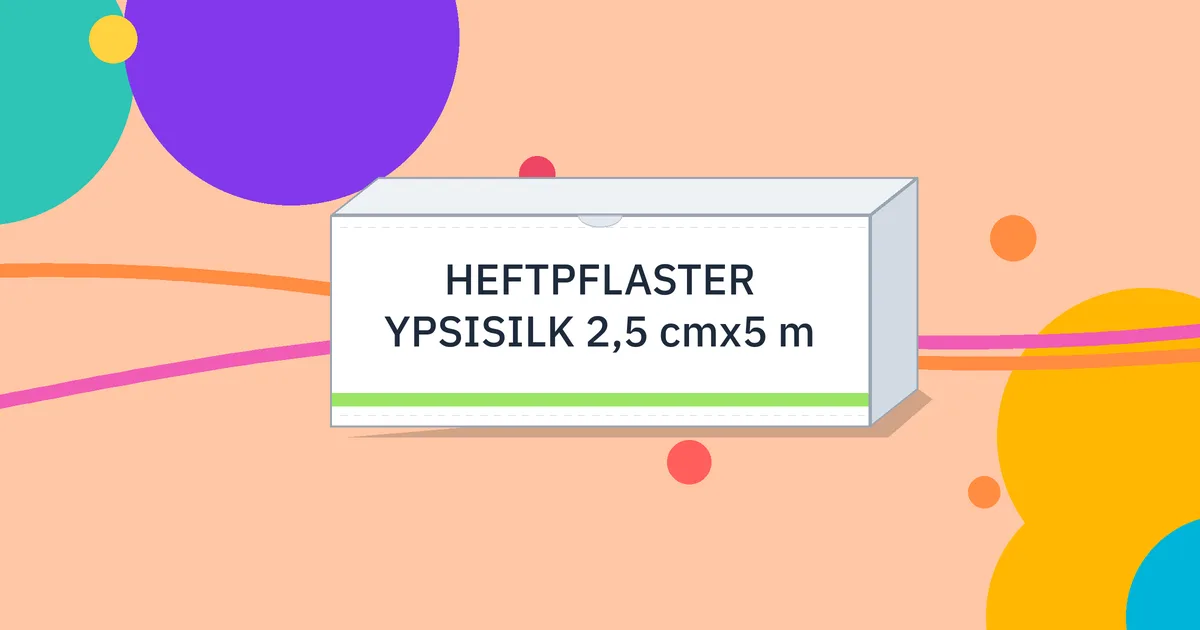 Symbolbild: Packung mit der Aufschrift HEFTPFLASTER YPSISILK 2,5 cmx5 m (PZN 03271395) – Verfügbarkeit und Bezug in Apotheken in Frankfurt am Main