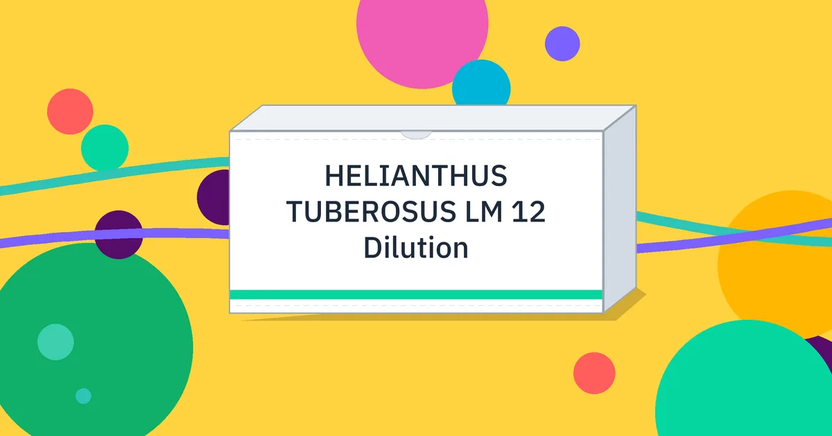 Symbolbild: Packung mit der Aufschrift HELIANTHUS TUBEROSUS LM 12 Dilution (PZN 13551641) – Verfügbarkeit und Bezug in Apotheken in Frankfurt am Main