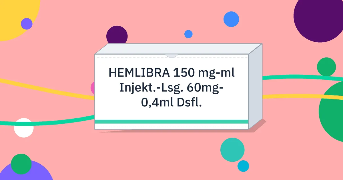 Symbolbild: Packung mit der Aufschrift HEMLIBRA 150 mg-ml Injekt.-Lsg. 60mg-0,4ml Dsfl. (PZN 12892742) – Verfügbarkeit und Bezug in Apotheken in Frankfurt am Main