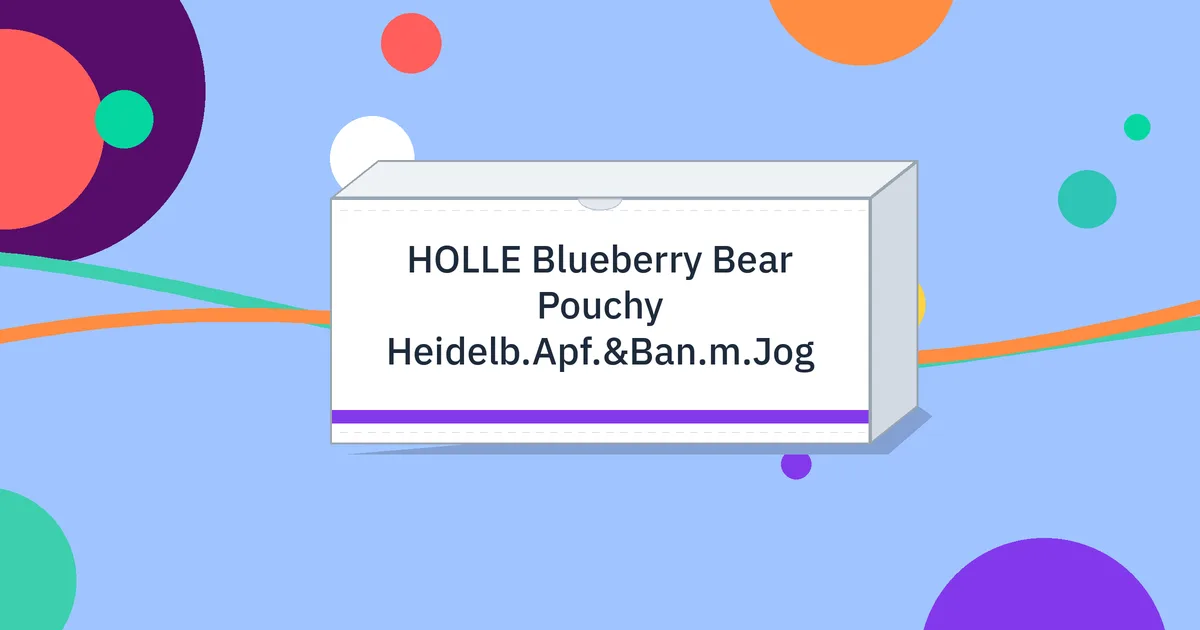 Symbolbild: Packung mit der Aufschrift HOLLE Blueberry Bear Pouchy Heidelb.Apf.&Ban.m.Jog (PZN 17442937) – Verfügbarkeit und Bezug in Apotheken in Frankfurt am Main