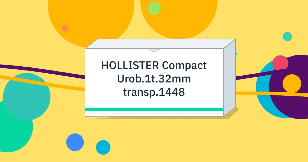 Symbolbild: Packung mit der Aufschrift HOLLISTER Compact Urob.1t.32mm transp.1448 (PZN 06186419) – Verfügbarkeit und Bezug in Apotheken in Frankfurt am Main