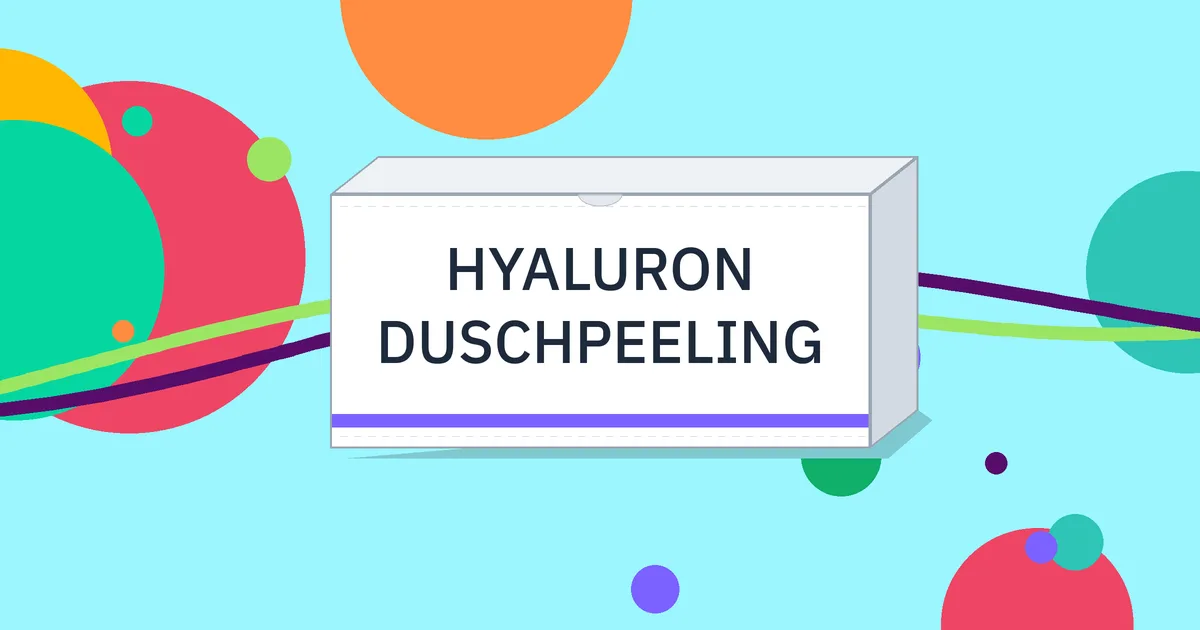 Symbolbild: Packung mit der Aufschrift HYALURON DUSCHPEELING (PZN 18367178) – Verfügbarkeit und Bezug in Apotheken in Frankfurt am Main