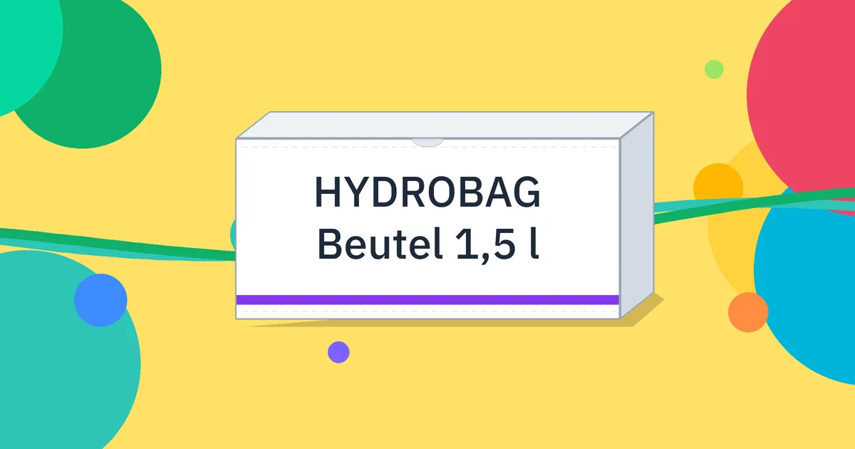 Symbolbild: Packung mit der Aufschrift HYDROBAG Beutel 1,5 l (PZN 11143961) – Verfügbarkeit und Bezug in Apotheken in Frankfurt am Main
