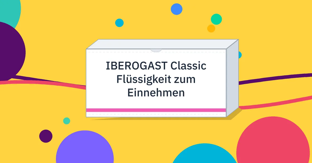 Symbolbild: Packung mit der Aufschrift IBEROGAST Classic Flüssigkeit zum Einnehmen (PZN 16507540) – Verfügbarkeit und Bezug in Apotheken in Frankfurt am Main