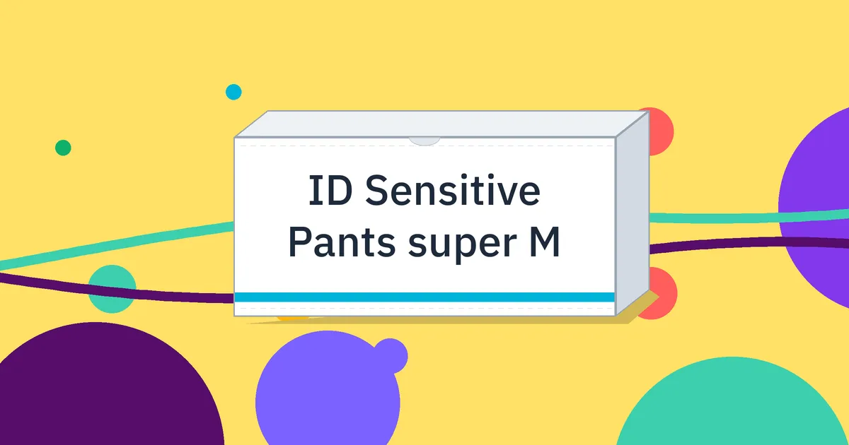 Symbolbild: Packung mit der Aufschrift ID Sensitive Pants super M (PZN 19893638) – Verfügbarkeit und Bezug in Apotheken in Frankfurt am Main