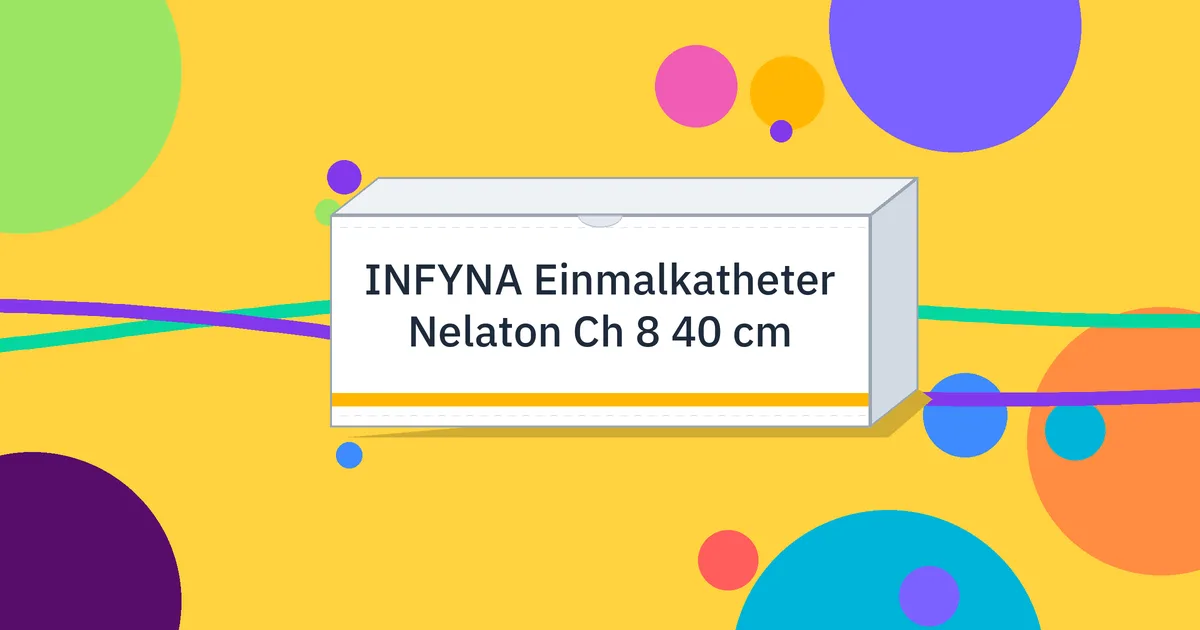 Symbolbild: Packung mit der Aufschrift INFYNA Einmalkatheter Nelaton Ch 8 40 cm (PZN 13750872) – Verfügbarkeit und Bezug in Apotheken in Frankfurt am Main