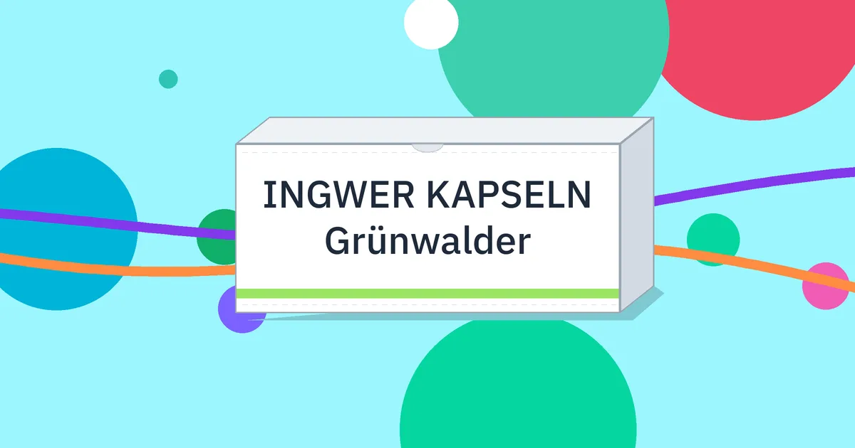 Symbolbild: Packung mit der Aufschrift INGWER KAPSELN Grünwalder (PZN 04774365) – Verfügbarkeit und Bezug in Apotheken in Frankfurt am Main