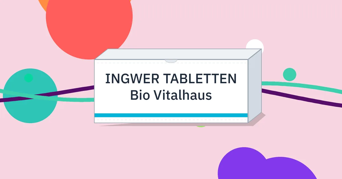 Symbolbild: Packung mit der Aufschrift INGWER TABLETTEN Bio Vitalhaus (PZN 14138067) – Verfügbarkeit und Bezug in Apotheken in Frankfurt am Main