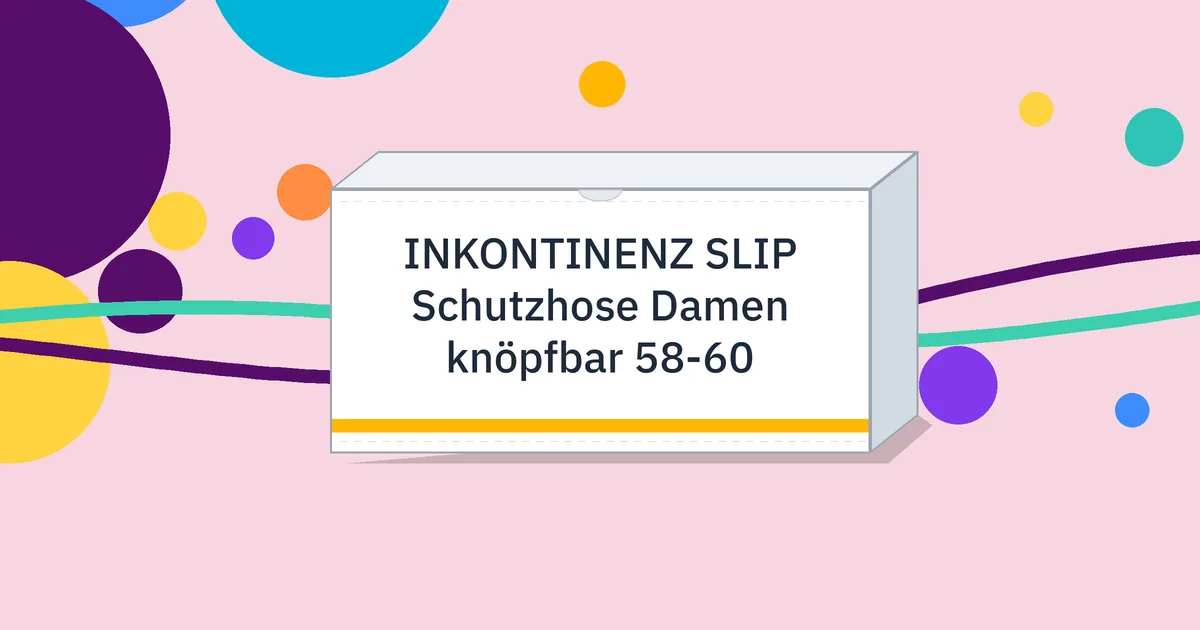 Symbolbild: Packung mit der Aufschrift INKONTINENZ SLIP Schutzhose Damen knöpfbar 58-60 (PZN 10915812) – Verfügbarkeit und Bezug in Apotheken in Frankfurt am Main