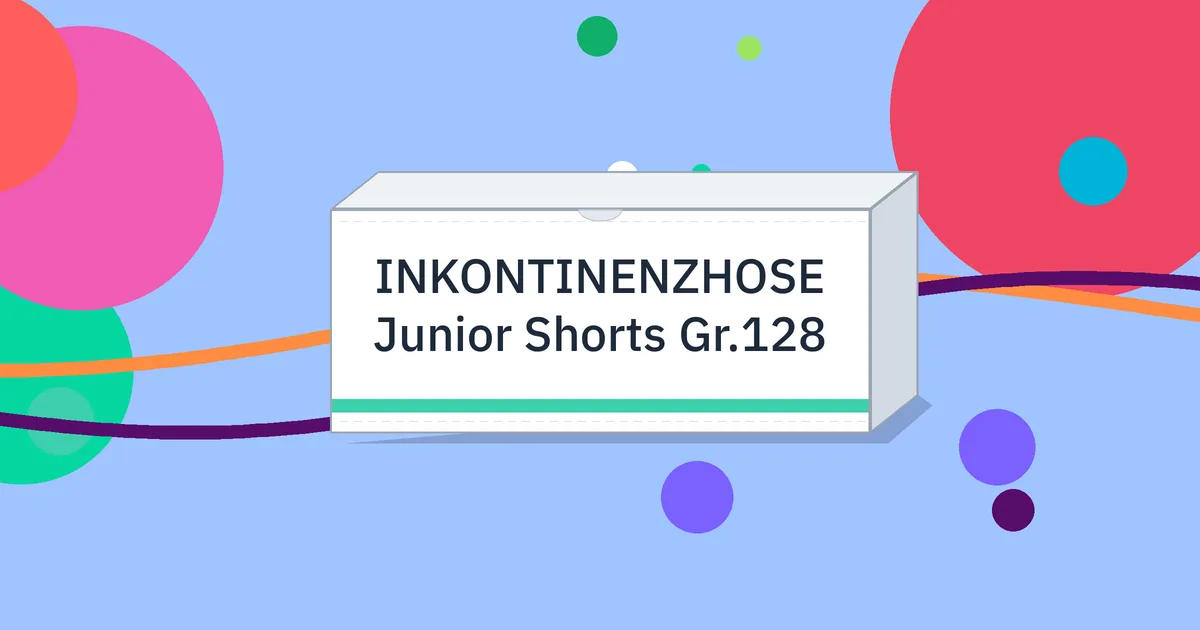 Symbolbild: Packung mit der Aufschrift INKONTINENZHOSE Junior Shorts Gr.128 (PZN 02859560) – Verfügbarkeit und Bezug in Apotheken in Frankfurt am Main
