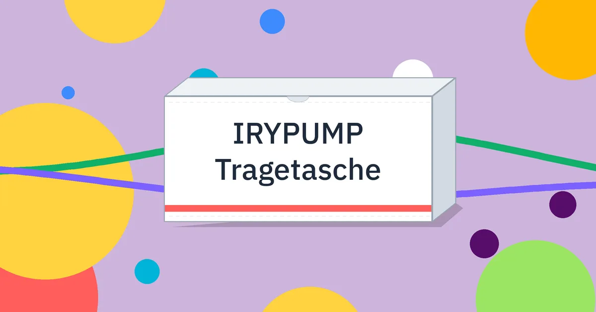 Symbolbild: Packung mit der Aufschrift IRYPUMP Tragetasche (PZN 14186511) – Verfügbarkeit und Bezug in Apotheken in Frankfurt am Main