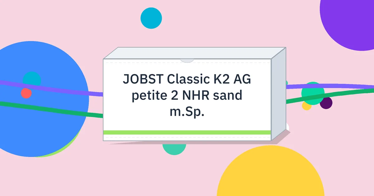 Symbolbild: Packung mit der Aufschrift JOBST Classic K2 AG petite 2 NHR sand m.Sp. (PZN 10727967) – Verfügbarkeit und Bezug in Apotheken in Frankfurt am Main