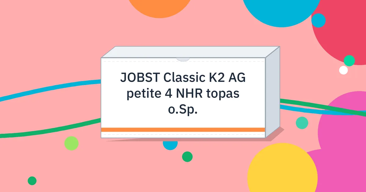 Symbolbild: Packung mit der Aufschrift JOBST Classic K2 AG petite 4 NHR topas o.Sp. (PZN 13063338) – Verfügbarkeit und Bezug in Apotheken in Frankfurt am Main