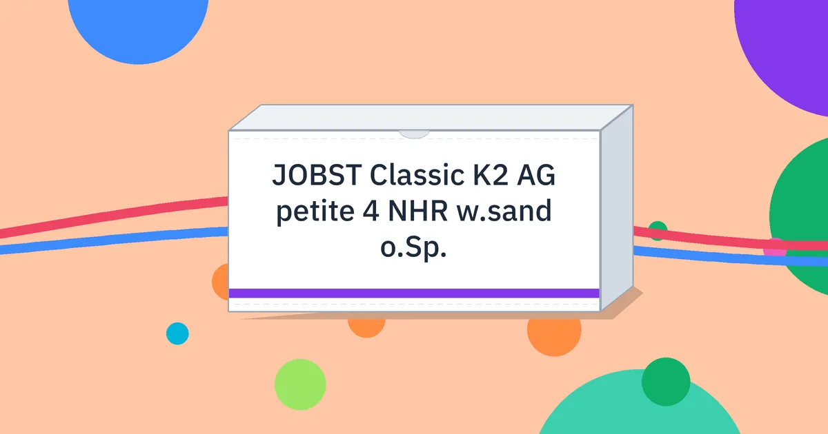 Symbolbild: Packung mit der Aufschrift JOBST Classic K2 AG petite 4 NHR w.sand o.Sp. (PZN 10728145) – Verfügbarkeit und Bezug in Apotheken in Frankfurt am Main