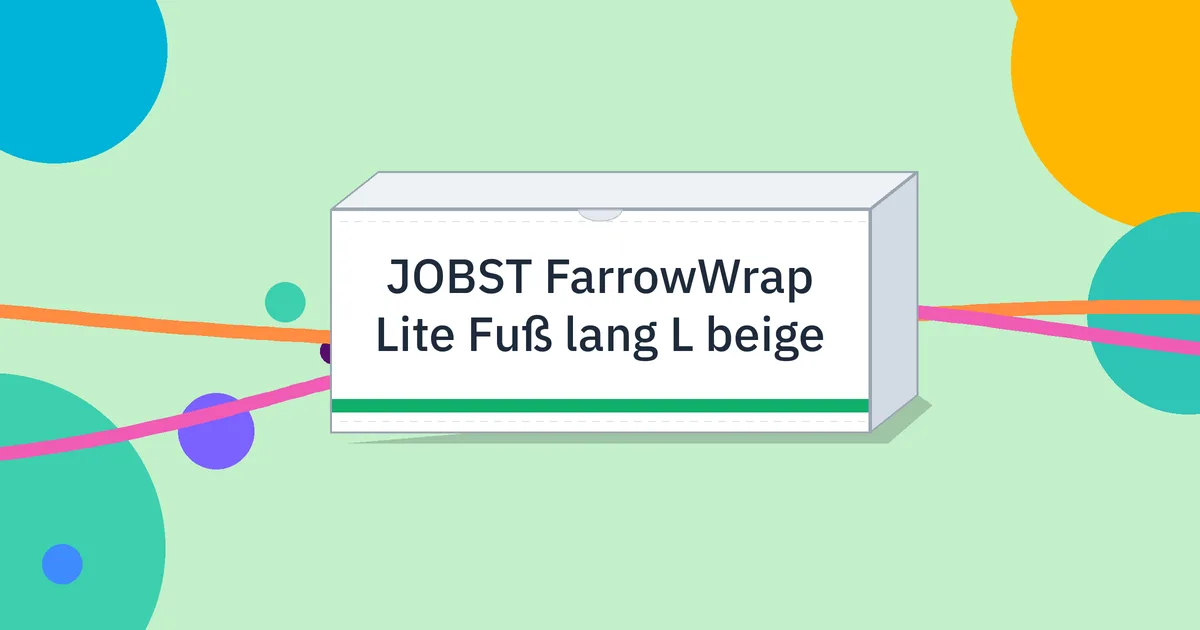 Symbolbild: Packung mit der Aufschrift JOBST FarrowWrap Lite Fuß lang L beige (PZN 13870464) – Verfügbarkeit und Bezug in Apotheken in Frankfurt am Main