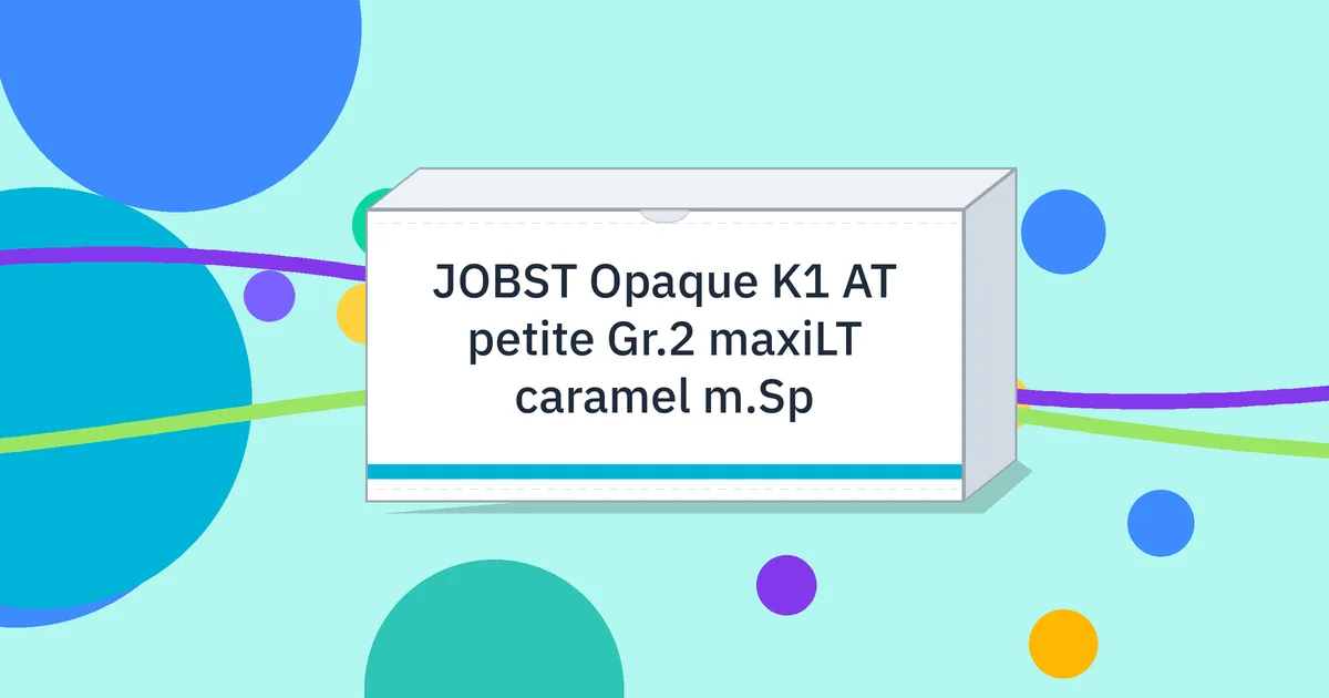 Symbolbild: Packung mit der Aufschrift JOBST Opaque K1 AT petite Gr.2 maxiLT caramel m.Sp (PZN 13102587) – Verfügbarkeit und Bezug in Apotheken in Frankfurt am Main