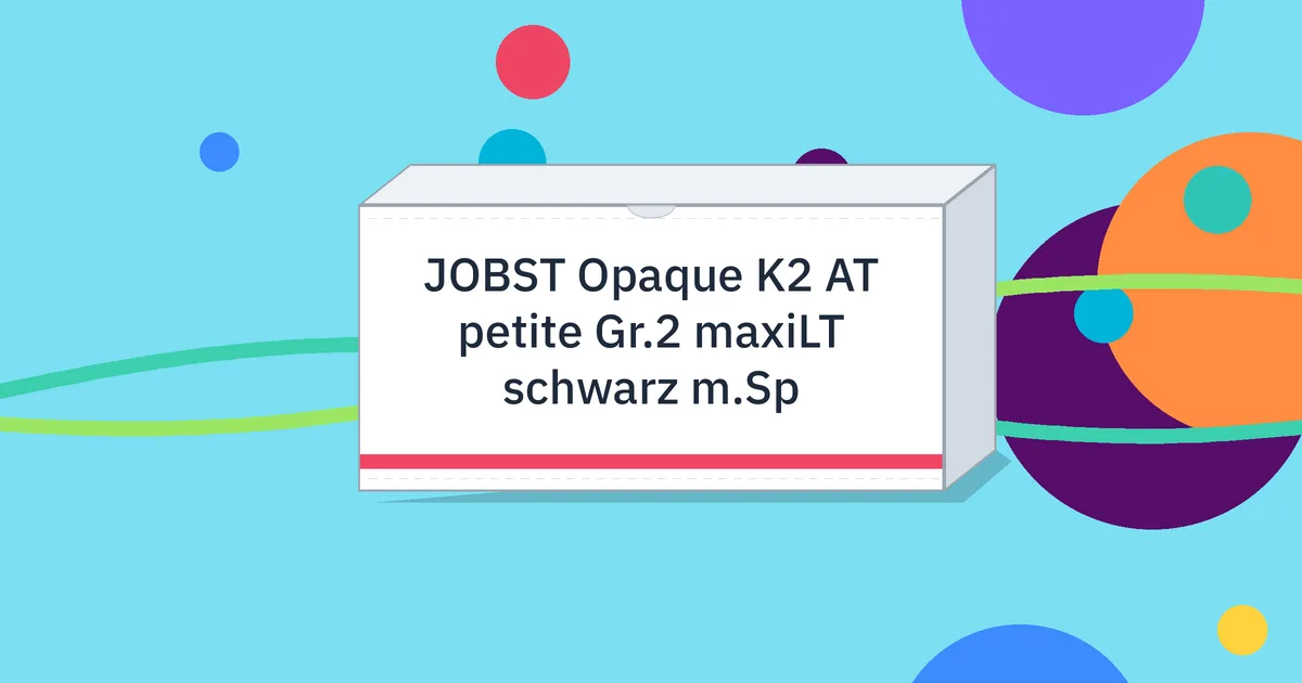 Symbolbild: Packung mit der Aufschrift JOBST Opaque K2 AT petite Gr.2 maxiLT schwarz m.Sp (PZN 13118909) – Verfügbarkeit und Bezug in Apotheken in Frankfurt am Main