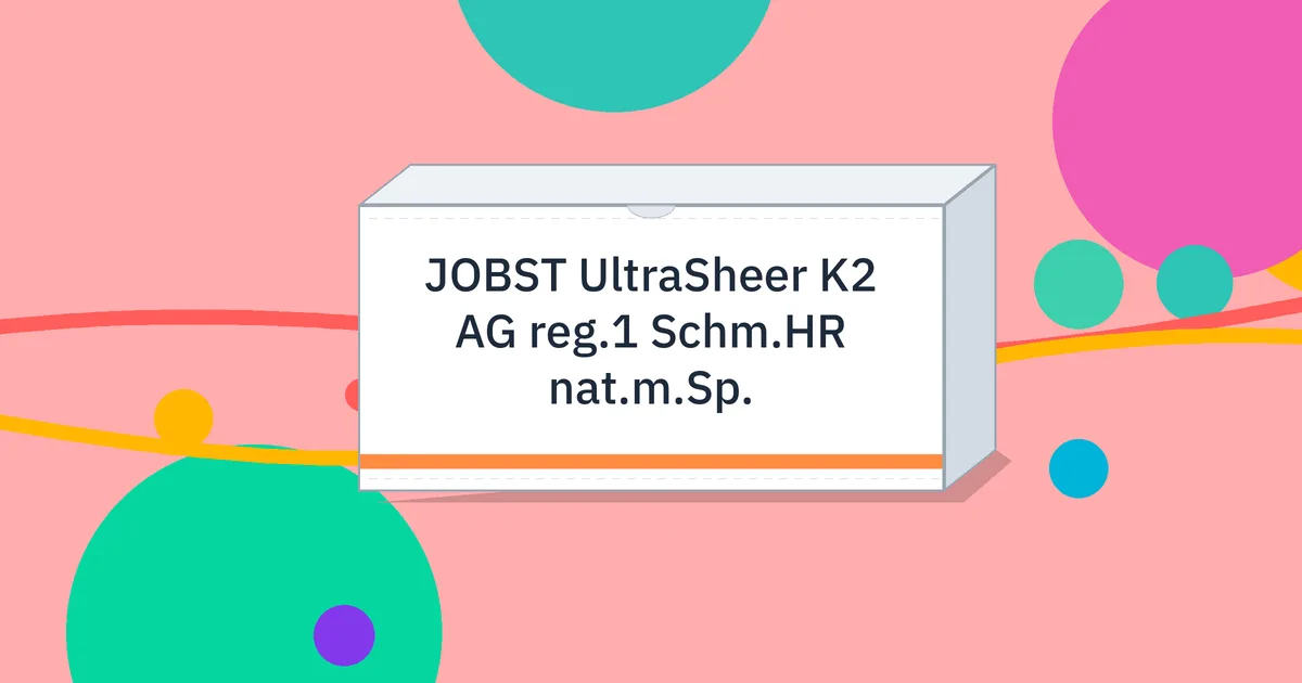 Symbolbild: Packung mit der Aufschrift JOBST UltraSheer K2 AG reg.1 Schm.HR nat.m.Sp. (PZN 11261152) – Verfügbarkeit und Bezug in Apotheken in Frankfurt am Main