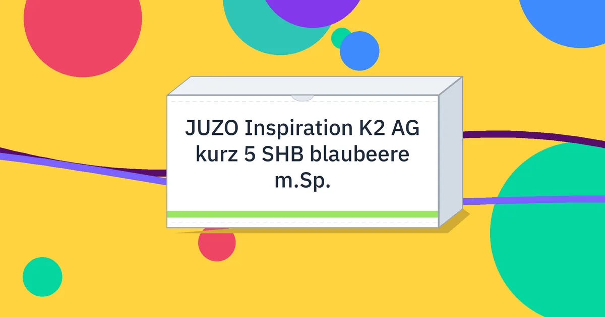 Symbolbild: Packung mit der Aufschrift JUZO Inspiration K2 AG kurz 5 SHB blaubeere m.Sp. (PZN 14922826) – Verfügbarkeit und Bezug in Apotheken in Frankfurt am Main
