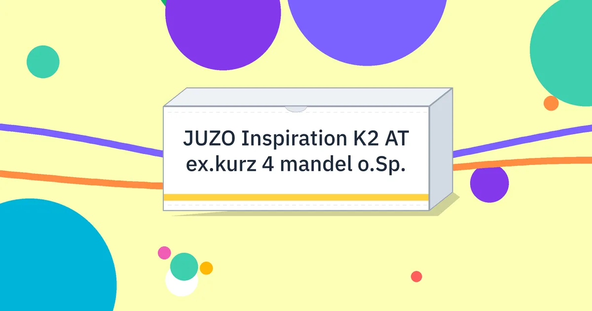 Symbolbild: Packung mit der Aufschrift JUZO Inspiration K2 AT ex.kurz 4 mandel o.Sp. (PZN 14932227) – Verfügbarkeit und Bezug in Apotheken in Frankfurt am Main