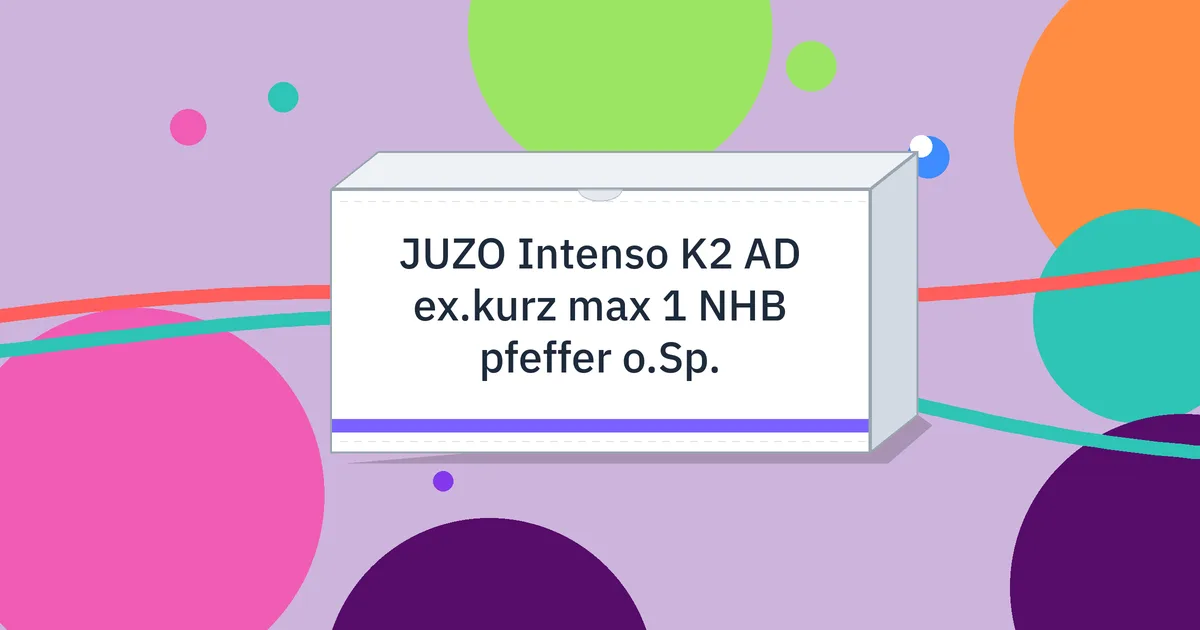 Symbolbild: Packung mit der Aufschrift JUZO Intenso K2 AD ex.kurz max 1 NHB pfeffer o.Sp. (PZN 18620743) – Verfügbarkeit und Bezug in Apotheken in Frankfurt am Main