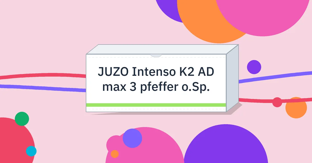 Symbolbild: Packung mit der Aufschrift JUZO Intenso K2 AD max 3 pfeffer o.Sp. (PZN 18619622) – Verfügbarkeit und Bezug in Apotheken in Frankfurt am Main