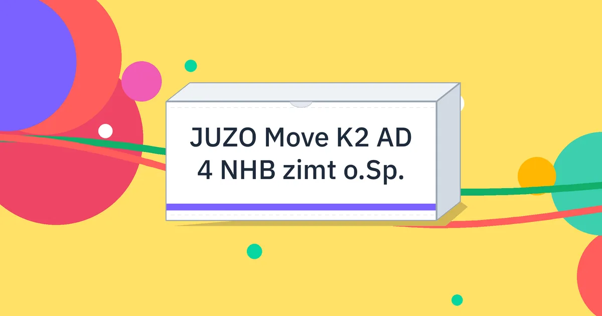Symbolbild: Packung mit der Aufschrift JUZO Move K2 AD 4 NHB zimt o.Sp. (PZN 18508035) – Verfügbarkeit und Bezug in Apotheken in Frankfurt am Main
