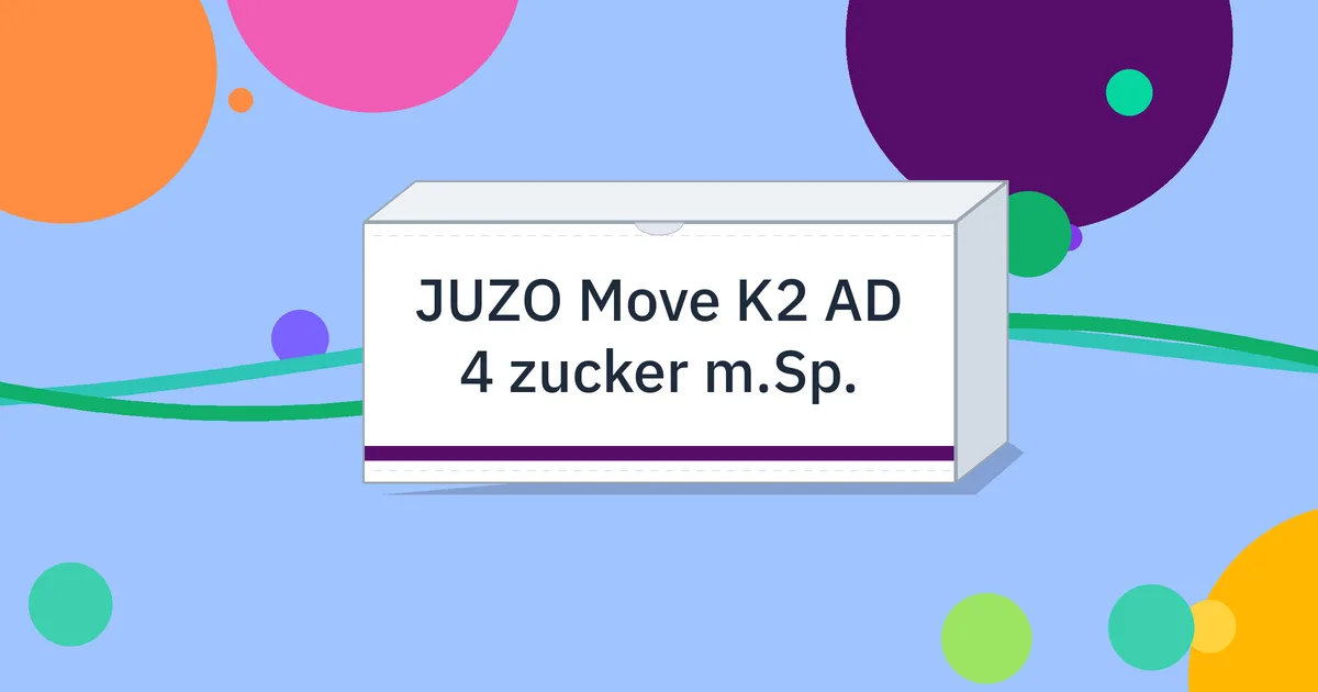 Symbolbild: Packung mit der Aufschrift JUZO Move K2 AD 4 zucker m.Sp. (PZN 18507076) – Verfügbarkeit und Bezug in Apotheken in Frankfurt am Main