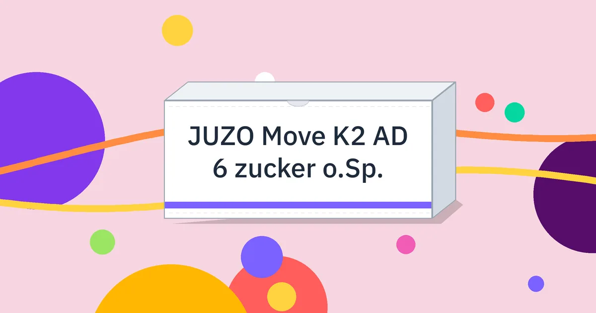 Symbolbild: Packung mit der Aufschrift JUZO Move K2 AD 6 zucker o.Sp. (PZN 18507780) – Verfügbarkeit und Bezug in Apotheken in Frankfurt am Main