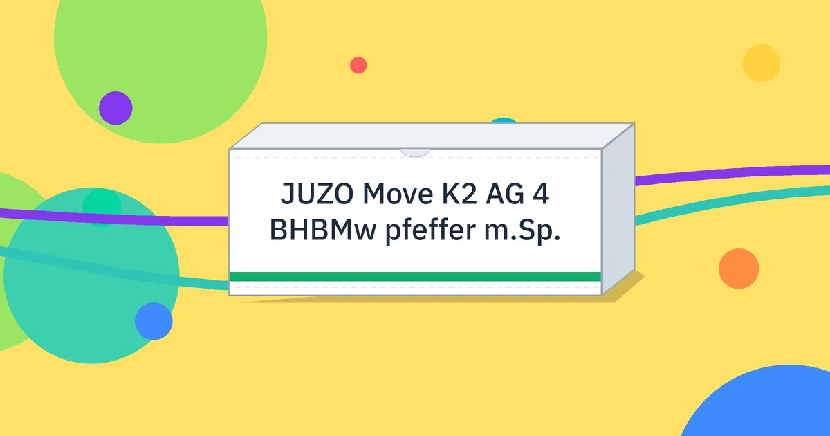Symbolbild: Packung mit der Aufschrift JUZO Move K2 AG 4 BHBMw pfeffer m.Sp. (PZN 16649754) – Verfügbarkeit und Bezug in Apotheken in Frankfurt am Main