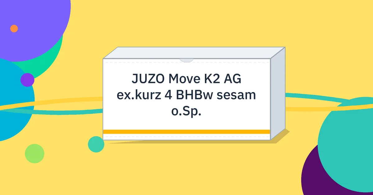 Symbolbild: Packung mit der Aufschrift JUZO Move K2 AG ex.kurz 4 BHBw sesam o.Sp. (PZN 18534357) – Verfügbarkeit und Bezug in Apotheken in Frankfurt am Main