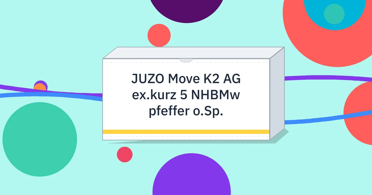 Symbolbild: Packung mit der Aufschrift JUZO Move K2 AG ex.kurz 5 NHBMw pfeffer o.Sp. (PZN 16644797) – Verfügbarkeit und Bezug in Apotheken in Frankfurt am Main
