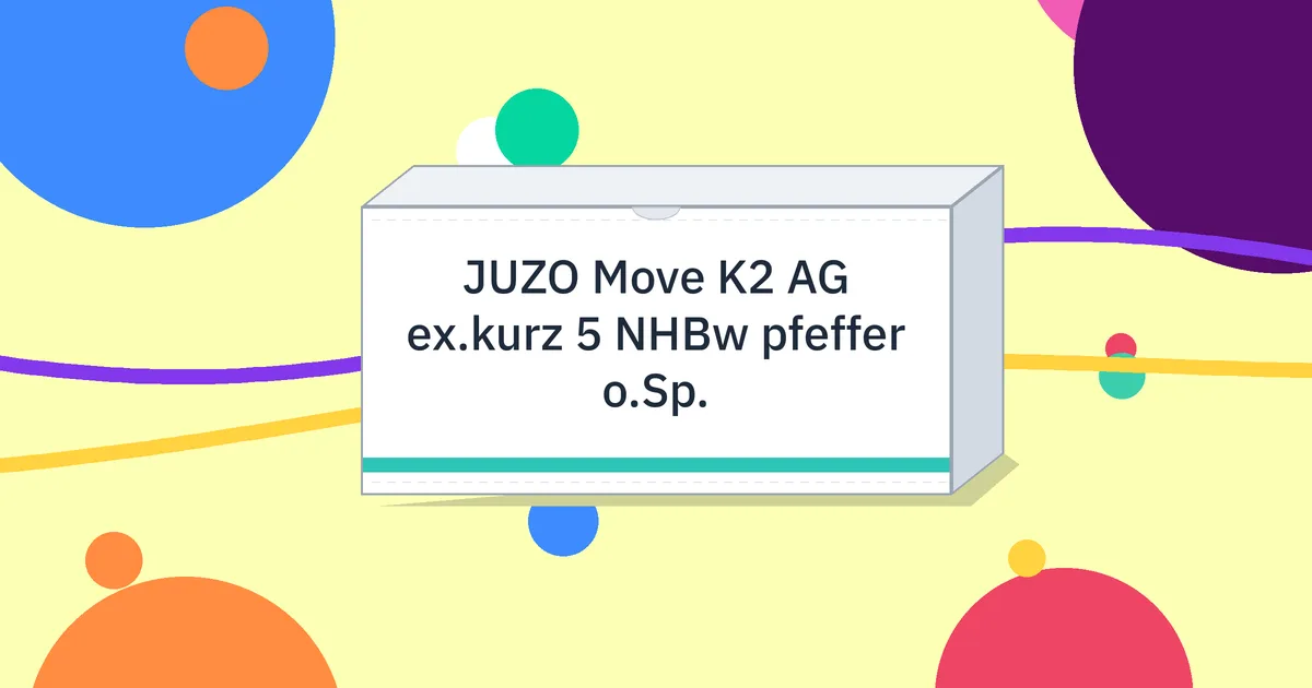 Symbolbild: Packung mit der Aufschrift JUZO Move K2 AG ex.kurz 5 NHBw pfeffer o.Sp. (PZN 16641103) – Verfügbarkeit und Bezug in Apotheken in Frankfurt am Main