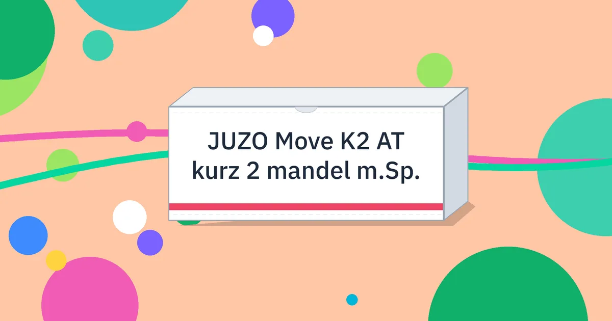 Symbolbild: Packung mit der Aufschrift JUZO Move K2 AT kurz 2 mandel m.Sp. (PZN 20673959) – Verfügbarkeit und Bezug in Apotheken in Frankfurt am Main