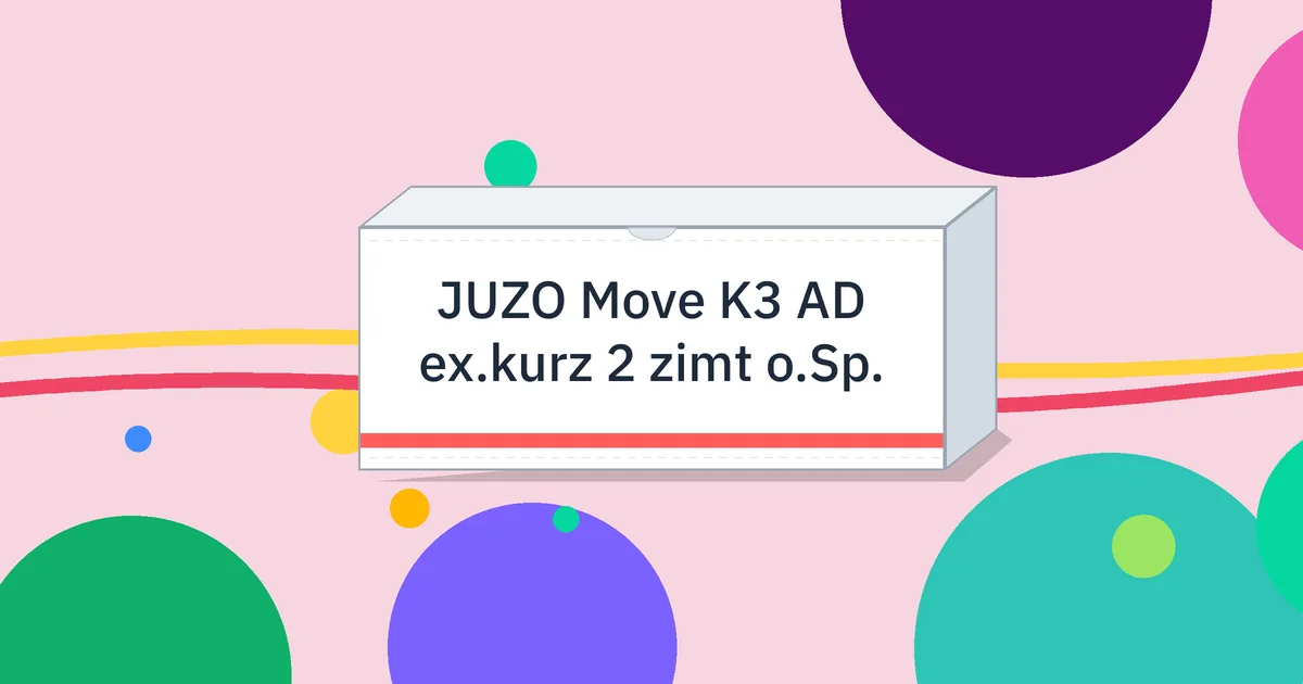 Symbolbild: Packung mit der Aufschrift JUZO Move K3 AD ex.kurz 2 zimt o.Sp. (PZN 18569893) – Verfügbarkeit und Bezug in Apotheken in Frankfurt am Main