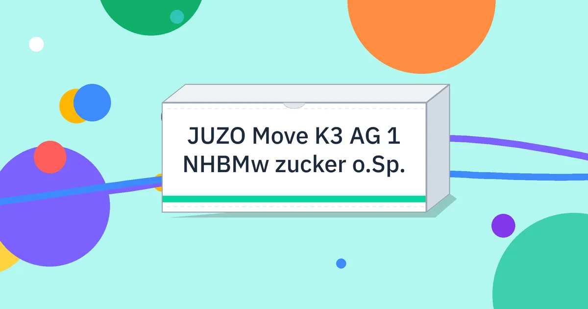 Symbolbild: Packung mit der Aufschrift JUZO Move K3 AG 1 NHBMw zucker o.Sp. (PZN 18576841) – Verfügbarkeit und Bezug in Apotheken in Frankfurt am Main